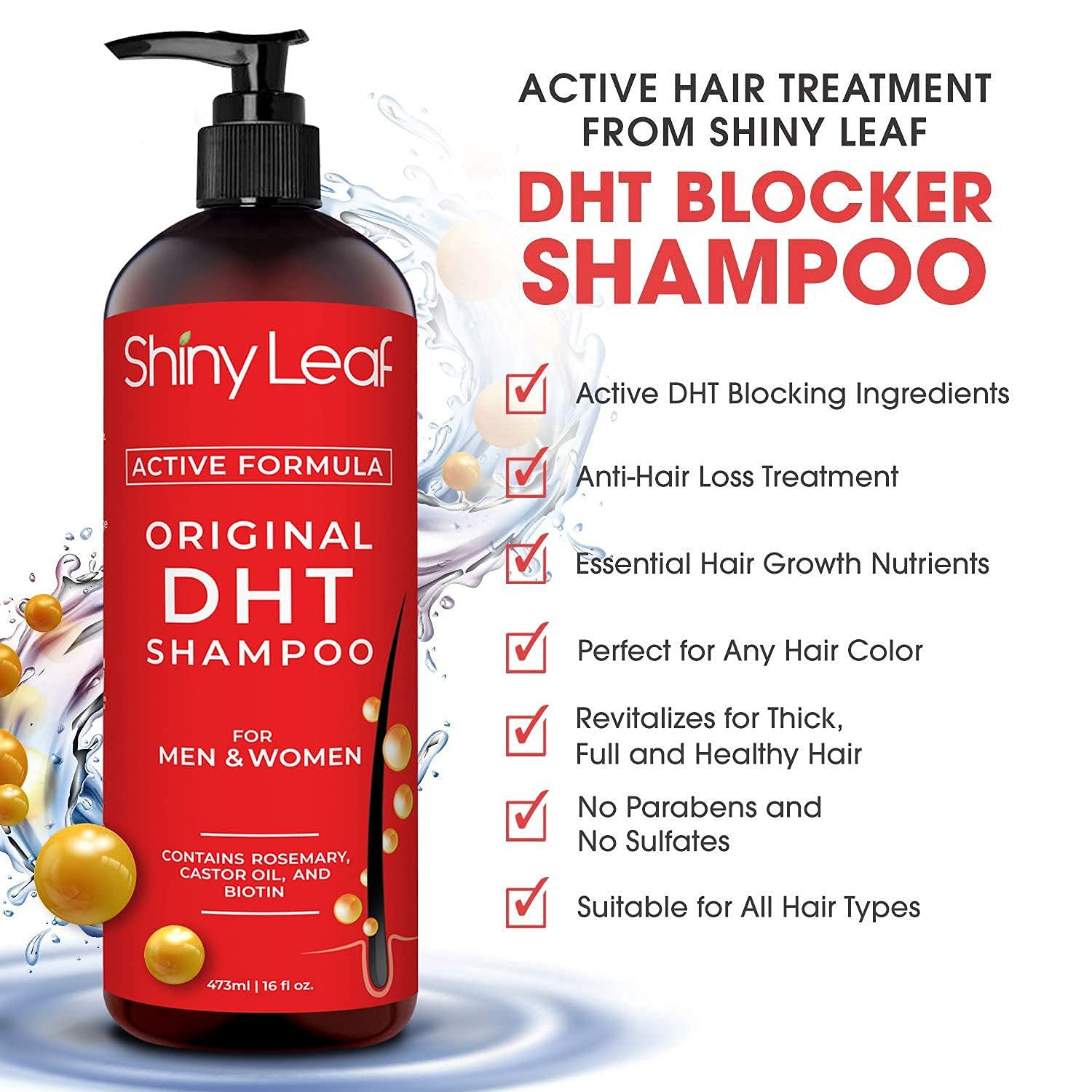 DHT Blocker Anti-Hair Loss Shampoo with Biotin | Natural Formula for ...