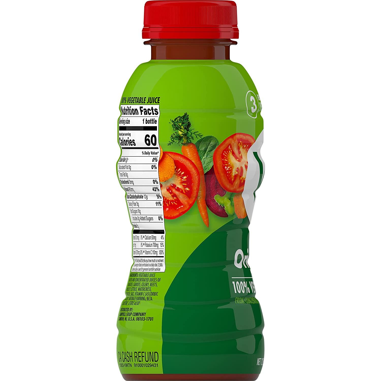 V8 Original 100 Vegetable Juice 12oz Bottle - Tomato Vegetable Blend ...