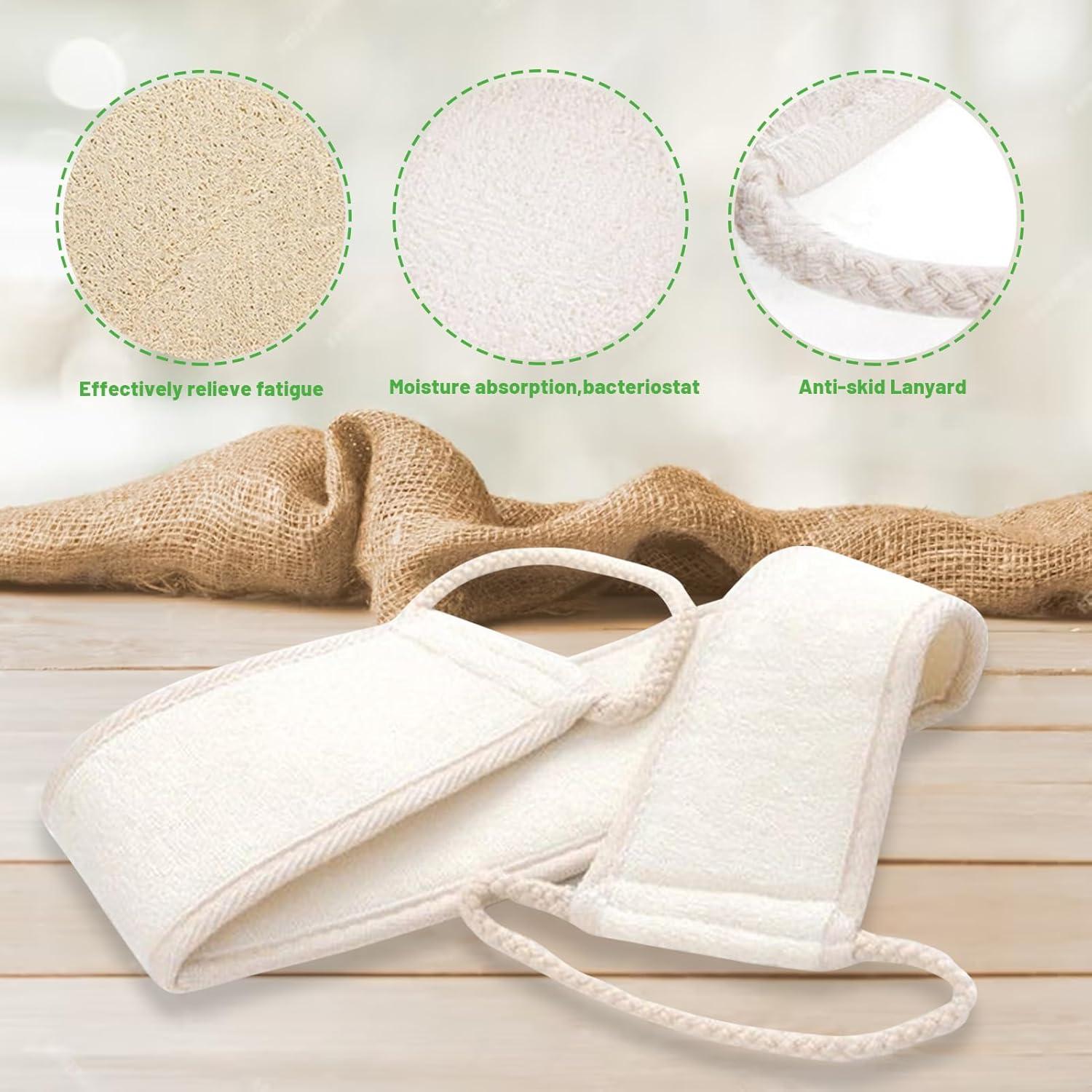 Back Scrubber for Shower - Natural Loofah Exfoliating Body Scrubber for ...