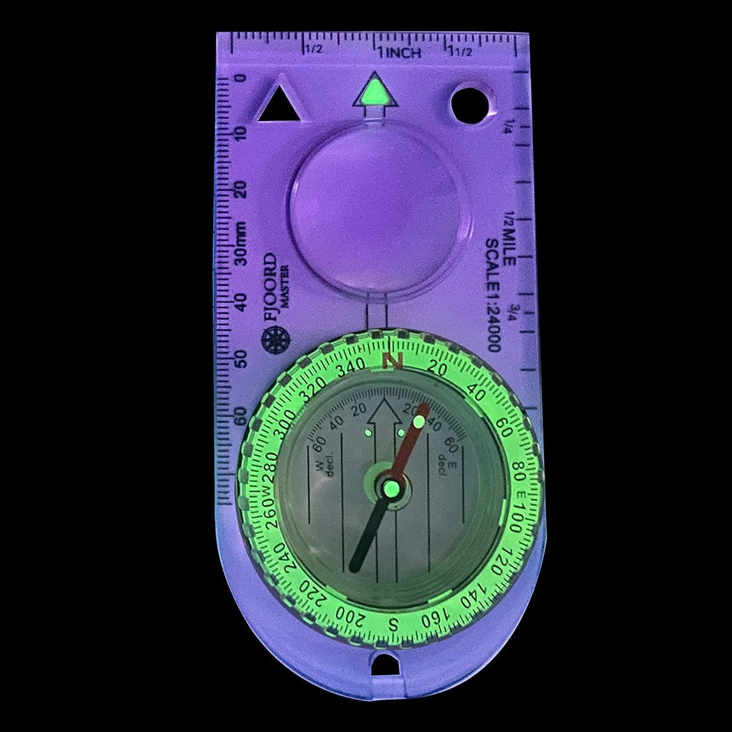 Camping Compass - Luminous Hiking Compass - Magnetic Survival Compass ...