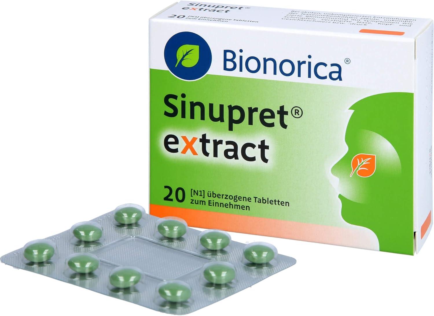 Sinupret Extract Coated Tablets - 20 pcs | All-Natural Relief for Sinus ...