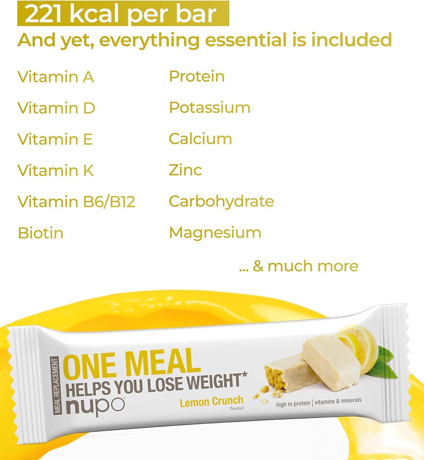 NUPO One Meal Bar Lemon Crunch - Meal Replacement for Weight Loss ...