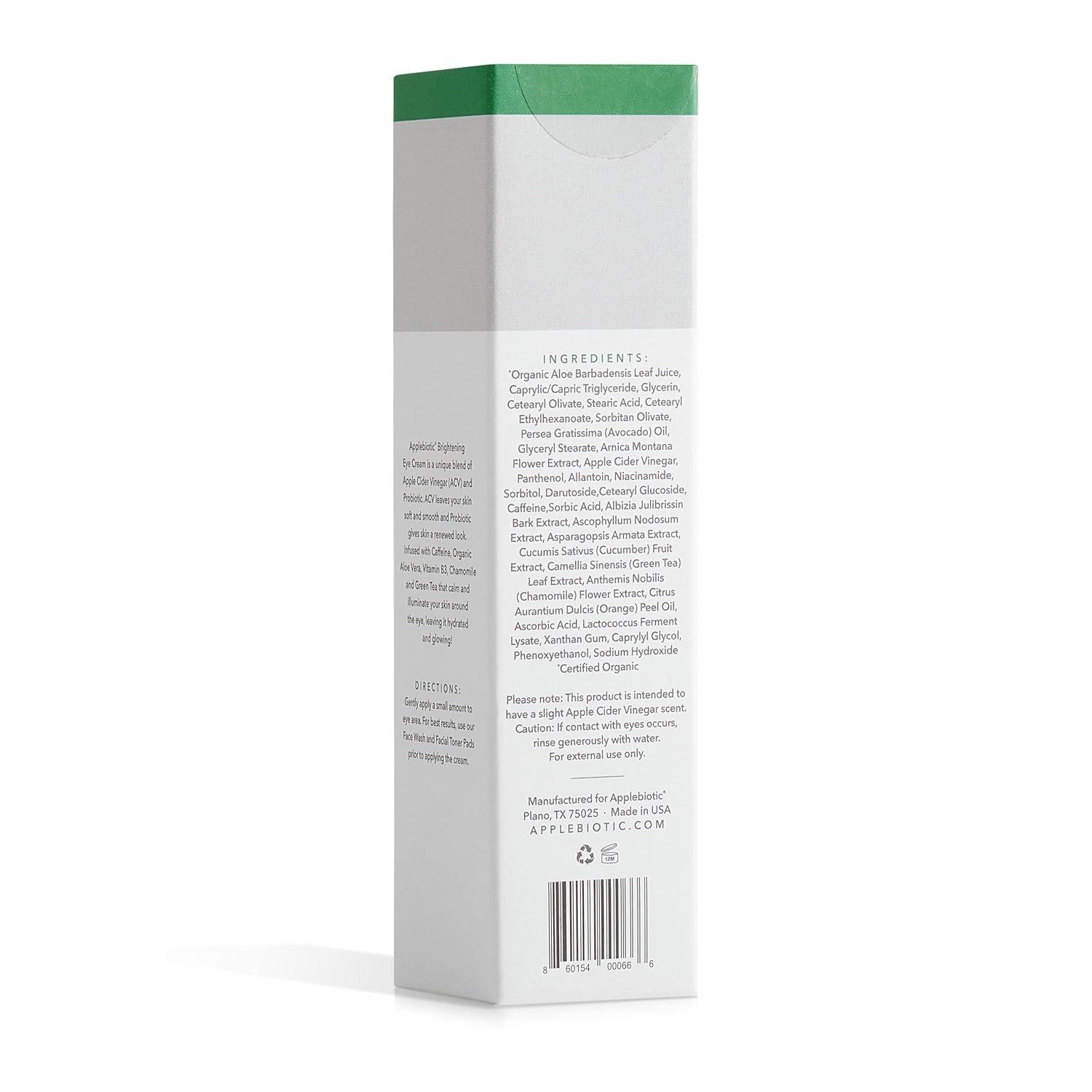 Apple Cider Vinegar Brightening Eye Cream | Reduce Puffiness & Dark ...
