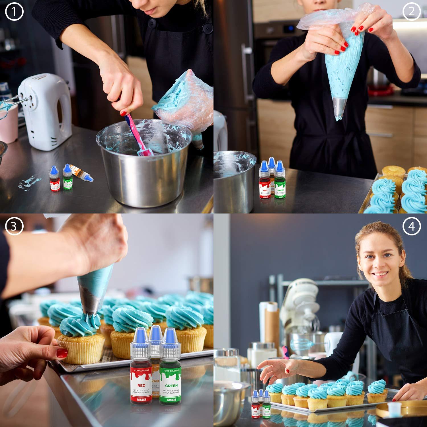 12-Color Liquid Food Coloring Set | Highly Concentrated for Baking Cake ...
