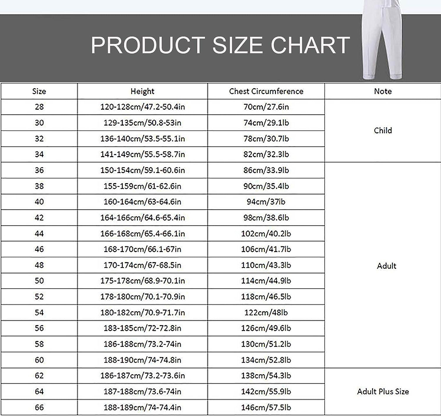 fencing knickers size chart