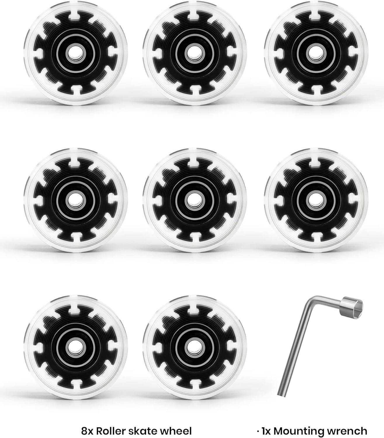 Daxiga 8 Pack 82A Light up Roller Skate Wheels 32x58mm - Luminous Black ...
