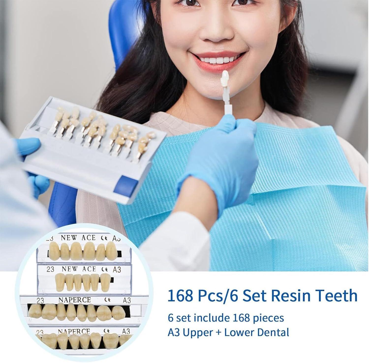 Buy Mttxy 168-Piece Complete Acrylic Resin Artificial Teeth Set - 23 ...