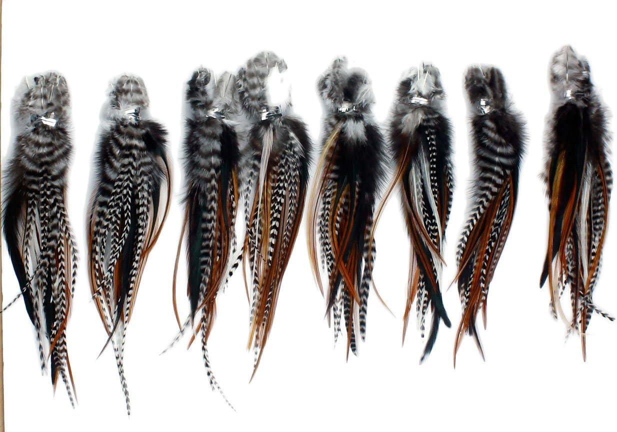 Real Feather Hair Extensions Kit - 25 Mini Fluffys + Rings/Loop ...