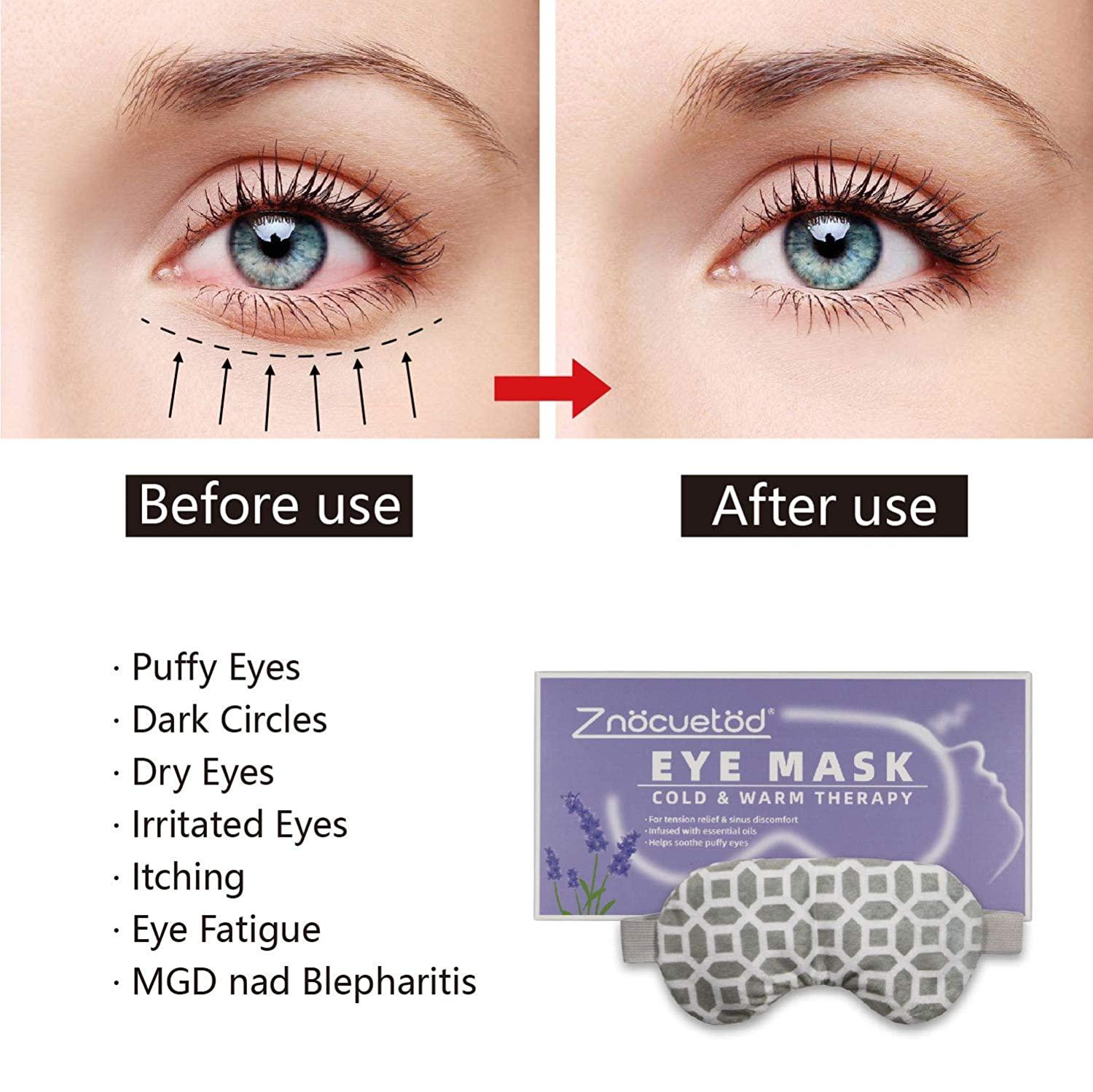 Heated/Ice Eye Mask Lavender & Flaxseed Sinus Pillow - Relieve Dry Eyes ...