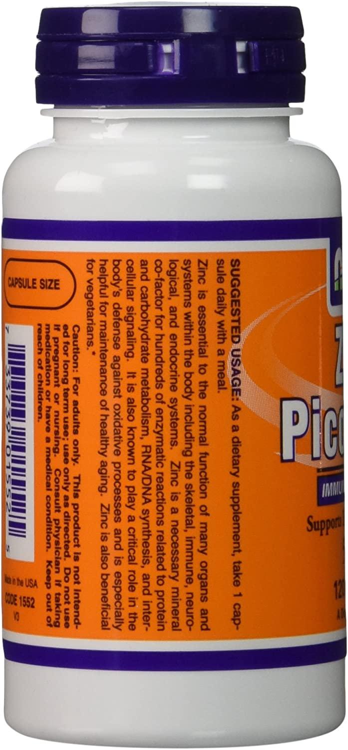 Now Foods Zinc Picolinate 50mg 120 Capsules - Pack of 2 | High Quality ...