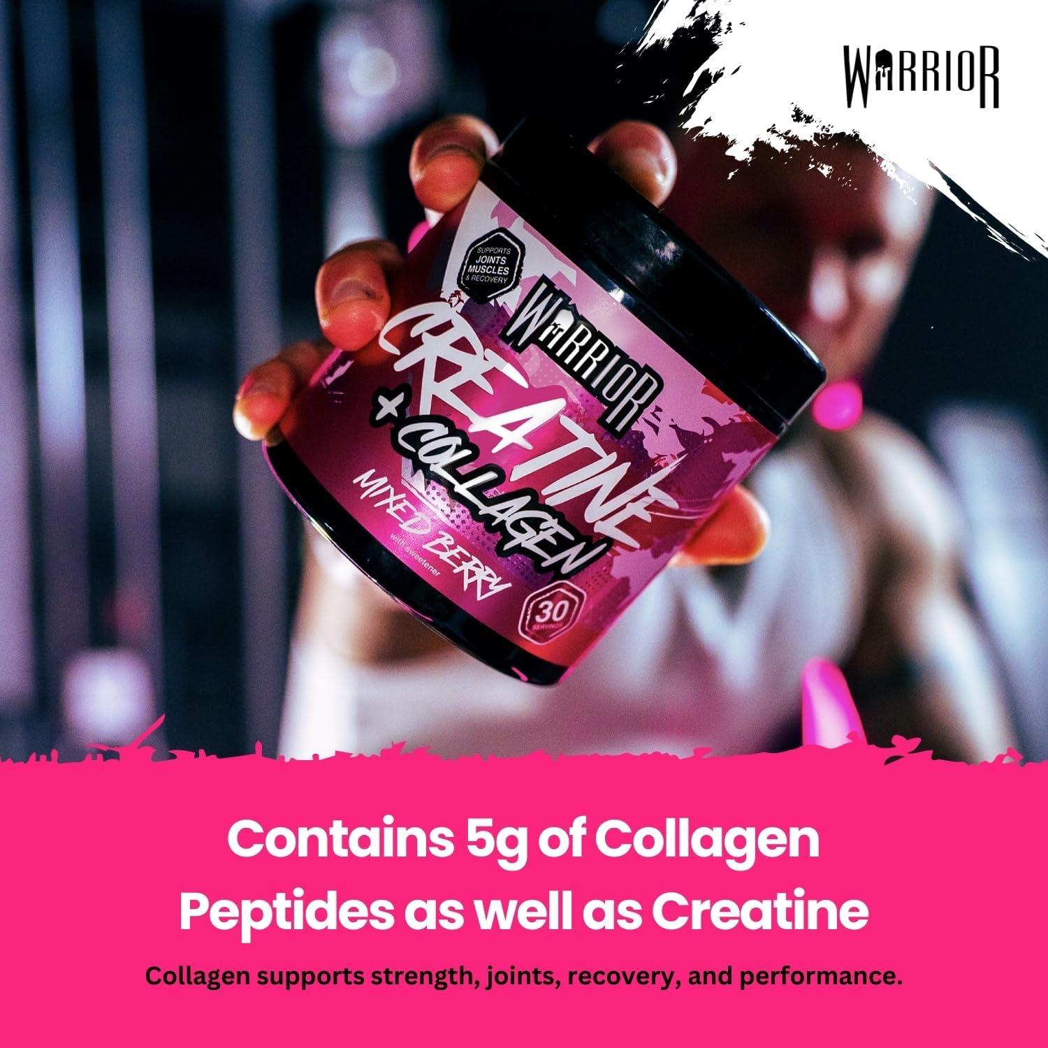 Warrior Creatine Monohydrate + Collagen Powder 270g - Pure Hydrolysed ...