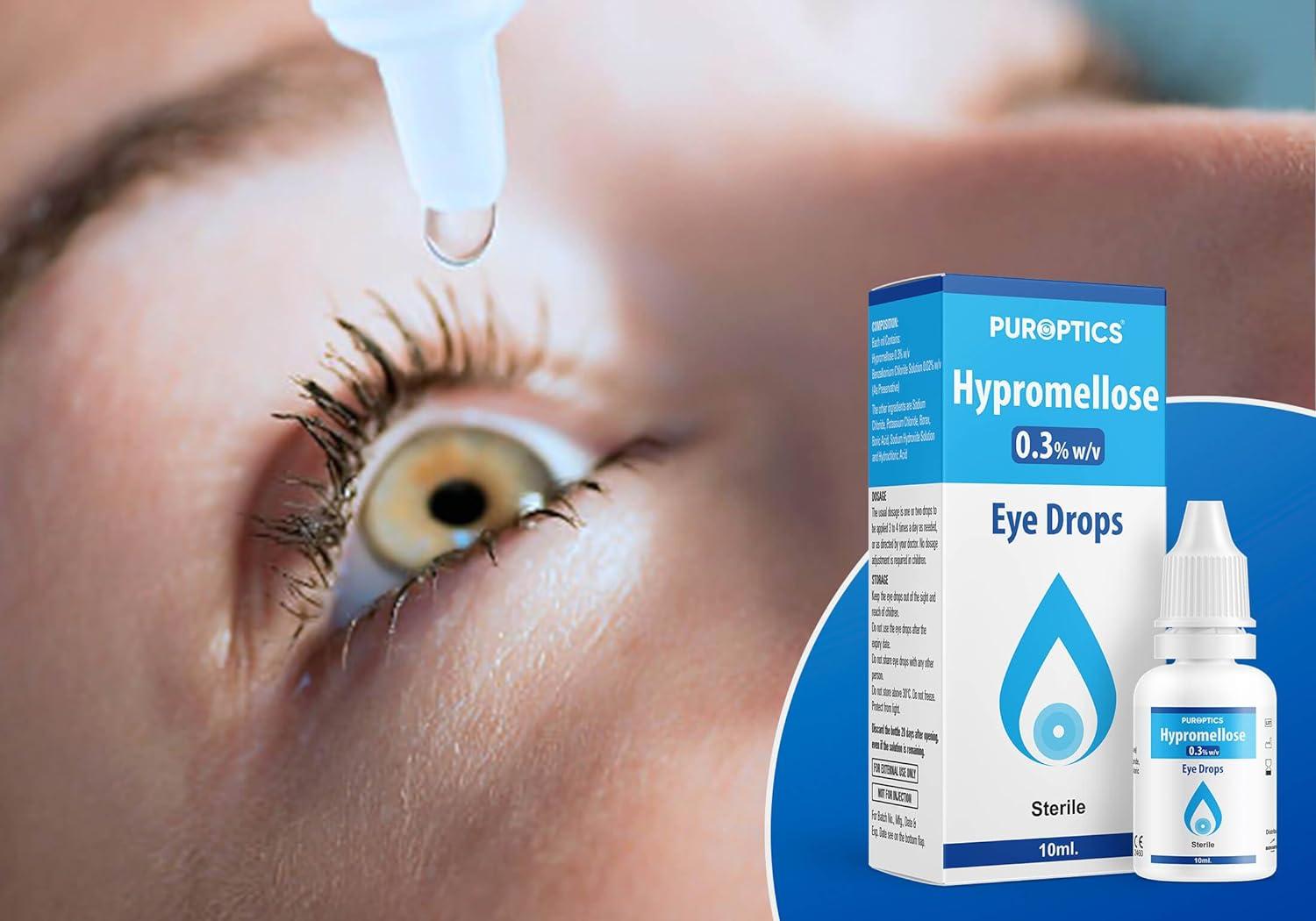 Puroptics Hypromellose 0.3% Eye Drops - Relief for Dry, Itchy Eyes ...
