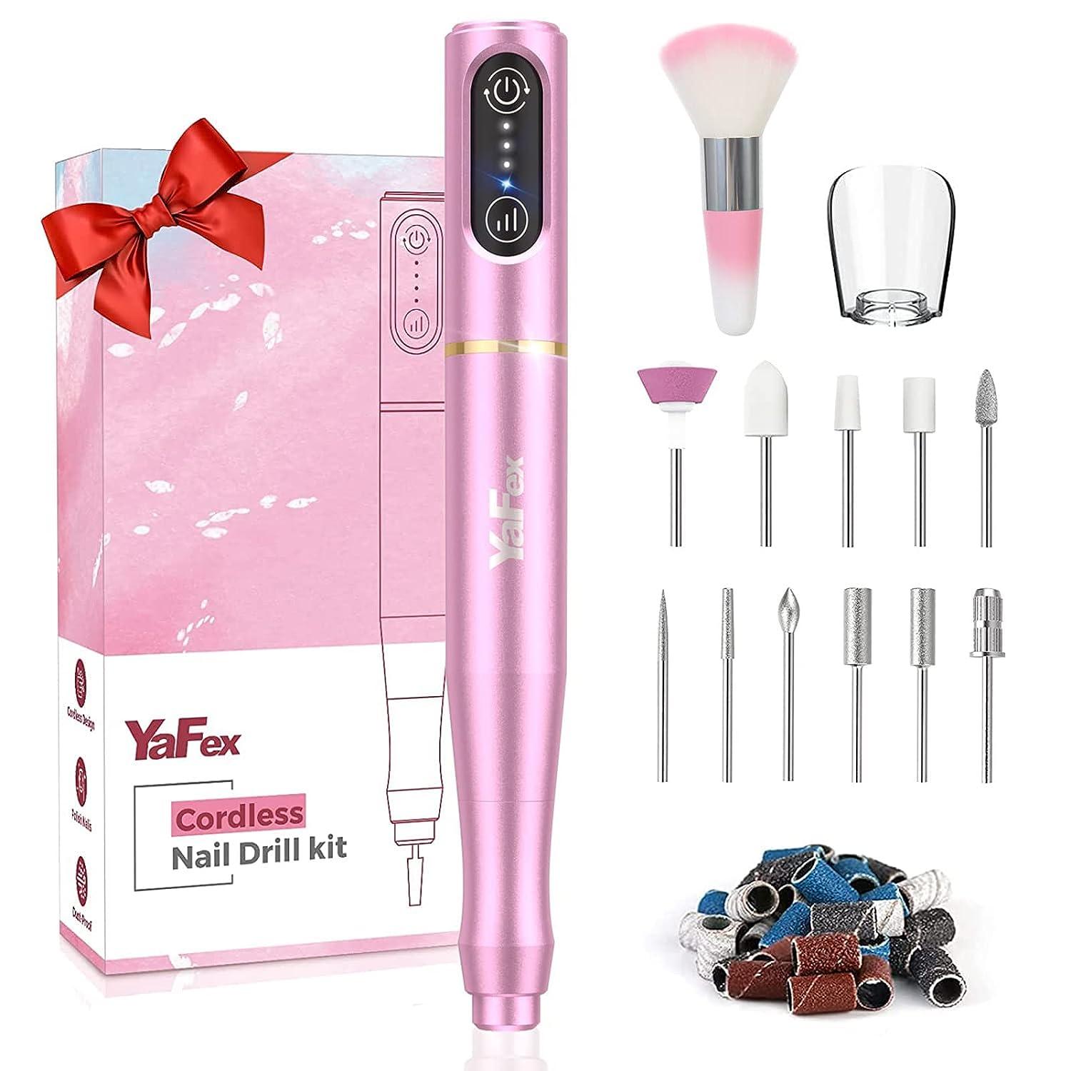 YaFex Electric Nail Drill Cordless | Professional Efile Kit for Acrylic ...