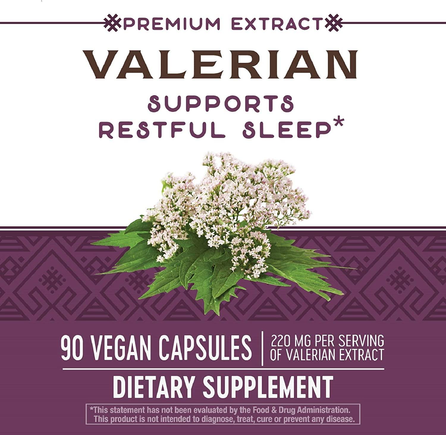 Nature's Way Valerian 220 mg - 90 Vegan Capsules for Sleep & Relaxation ...