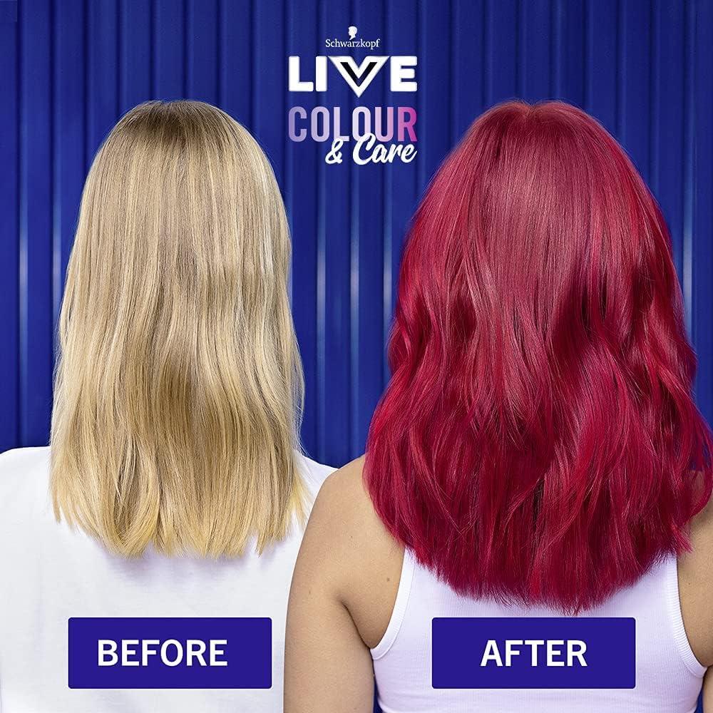 Schwarzkopf LIVE Colour & Care Hair Mask 5 Minute Wash Out Ruby Red Dye ...