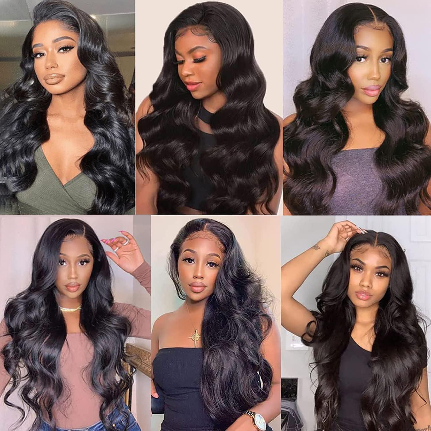 10 Inch Body Wave Lace Front Wig Human Hair Pre Plucked 150% Density ...