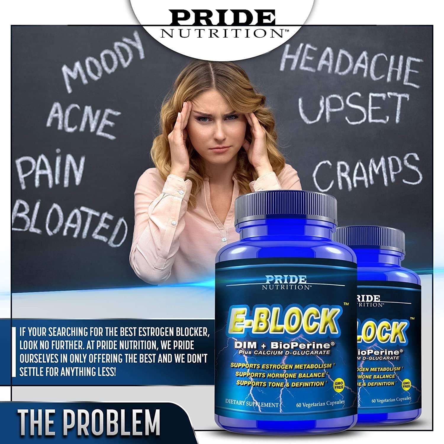 Pride Nutrition E-Block Estrogen Blocker 60 Capsules - Hormone Balance ...