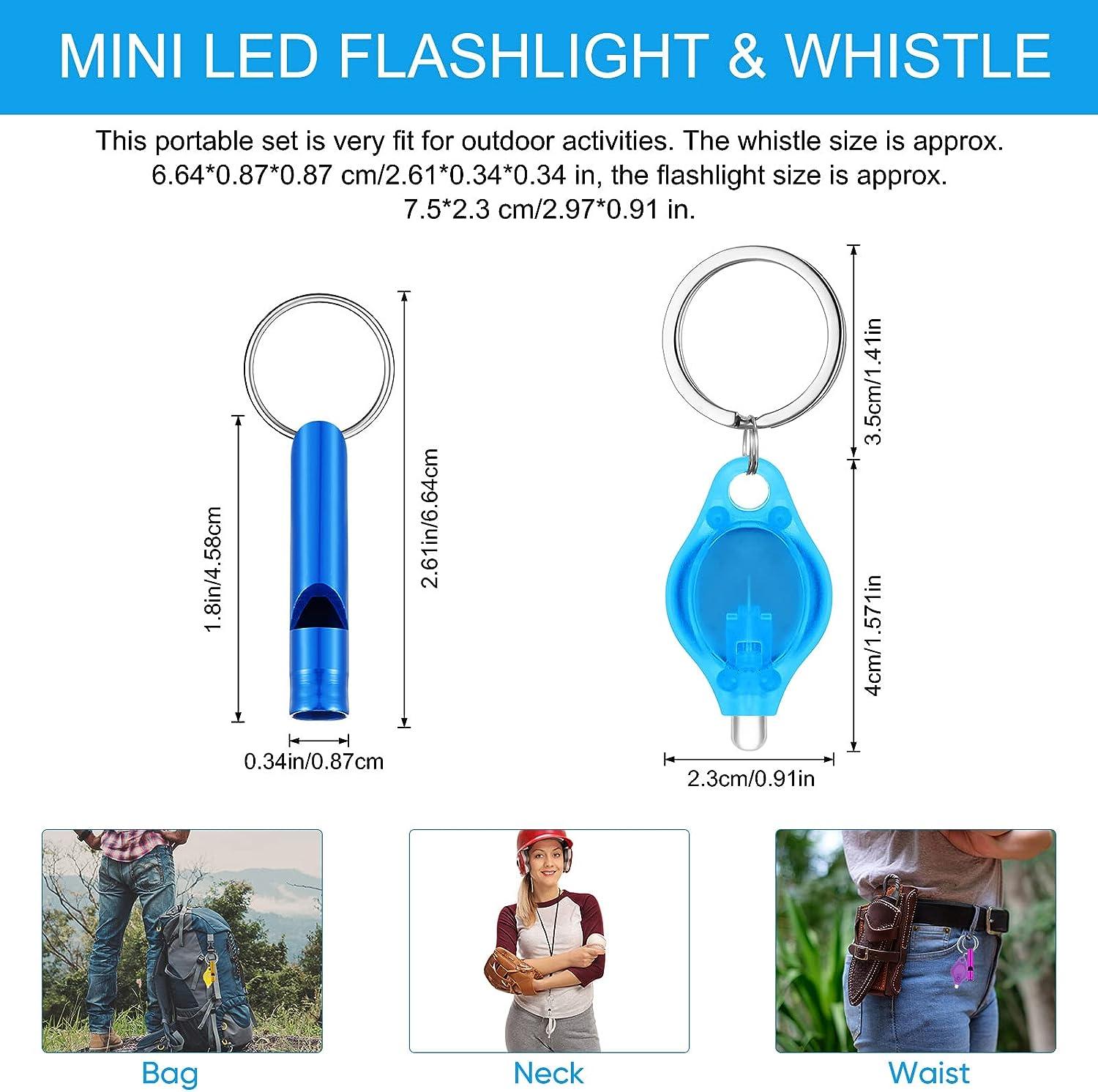 Tuanse 14 Pcs LED Keychain Flashlight & Aluminum Whistle Set for ...