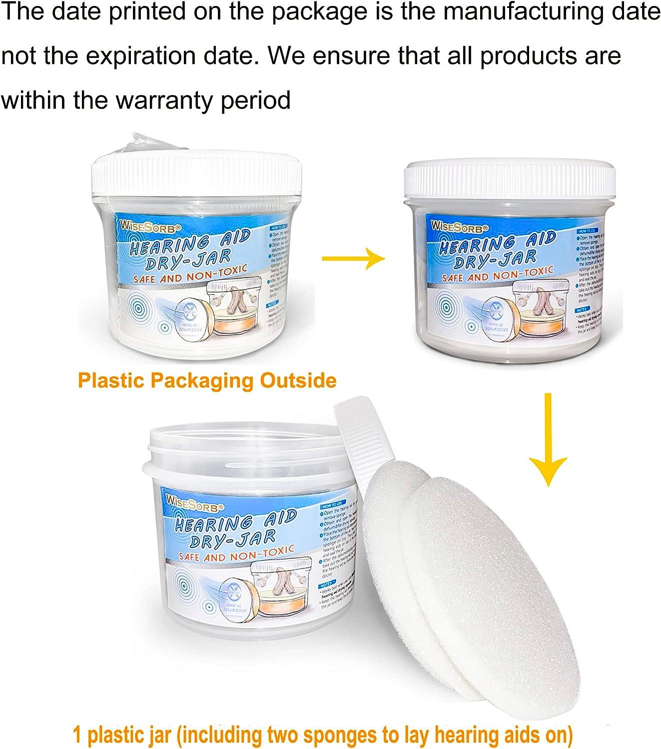 Wisesorb Hearing Aid Dryer and Dehumidifier Set - 1 Jar + 1 Dryer with ...