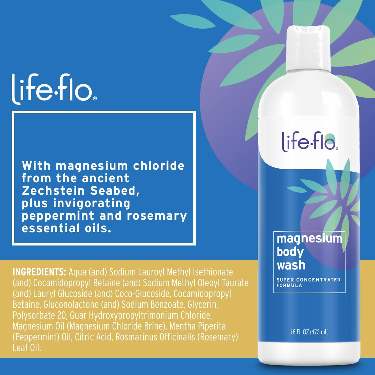 LIFE-FLO Magnesium Body Wash - Refreshing & Moisturizing Liquid Soap ...