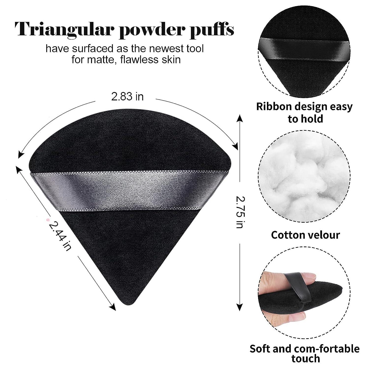 8-Piece Triangle Wedge Soft Velour Powder Puffs Set for Face and Body ...