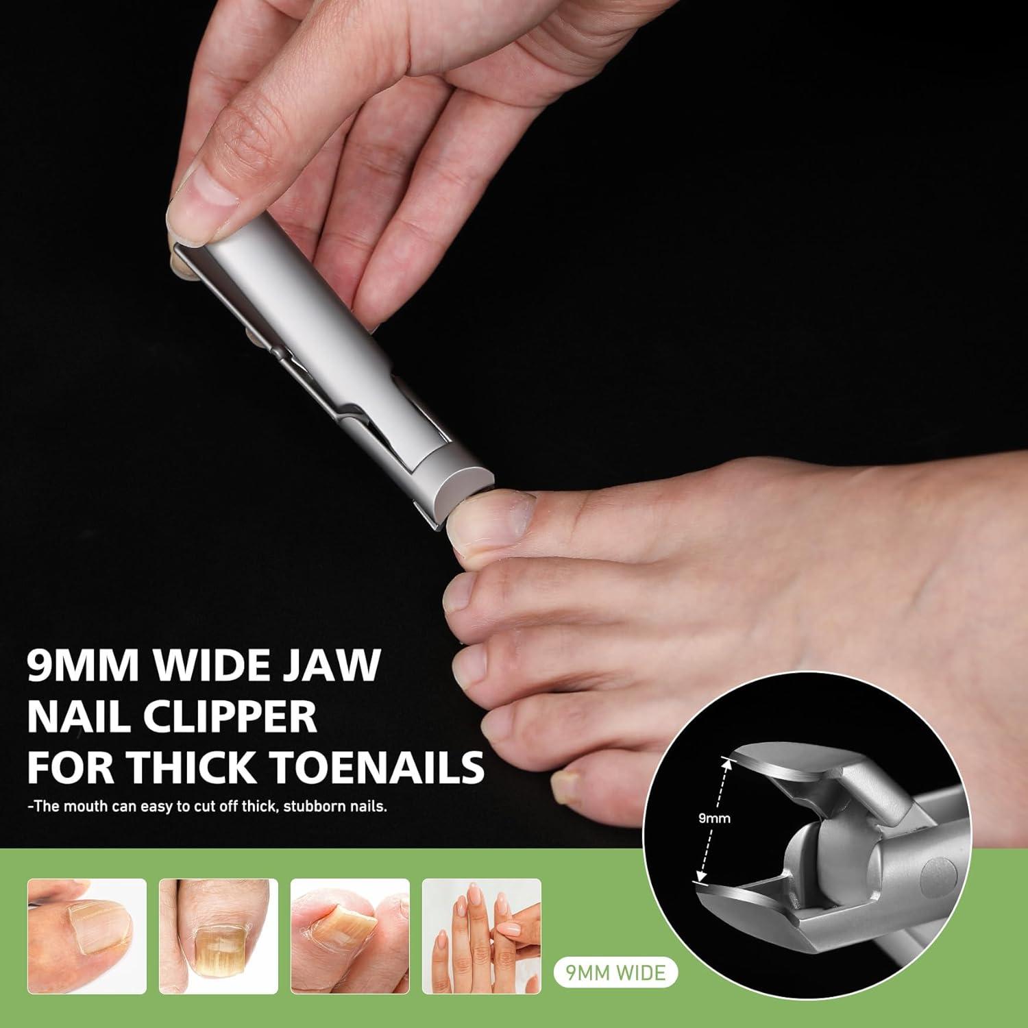 BALUCA 9mm Wide Jaw Curved Toenail Clippers - Extra Large Anti-Splash ...