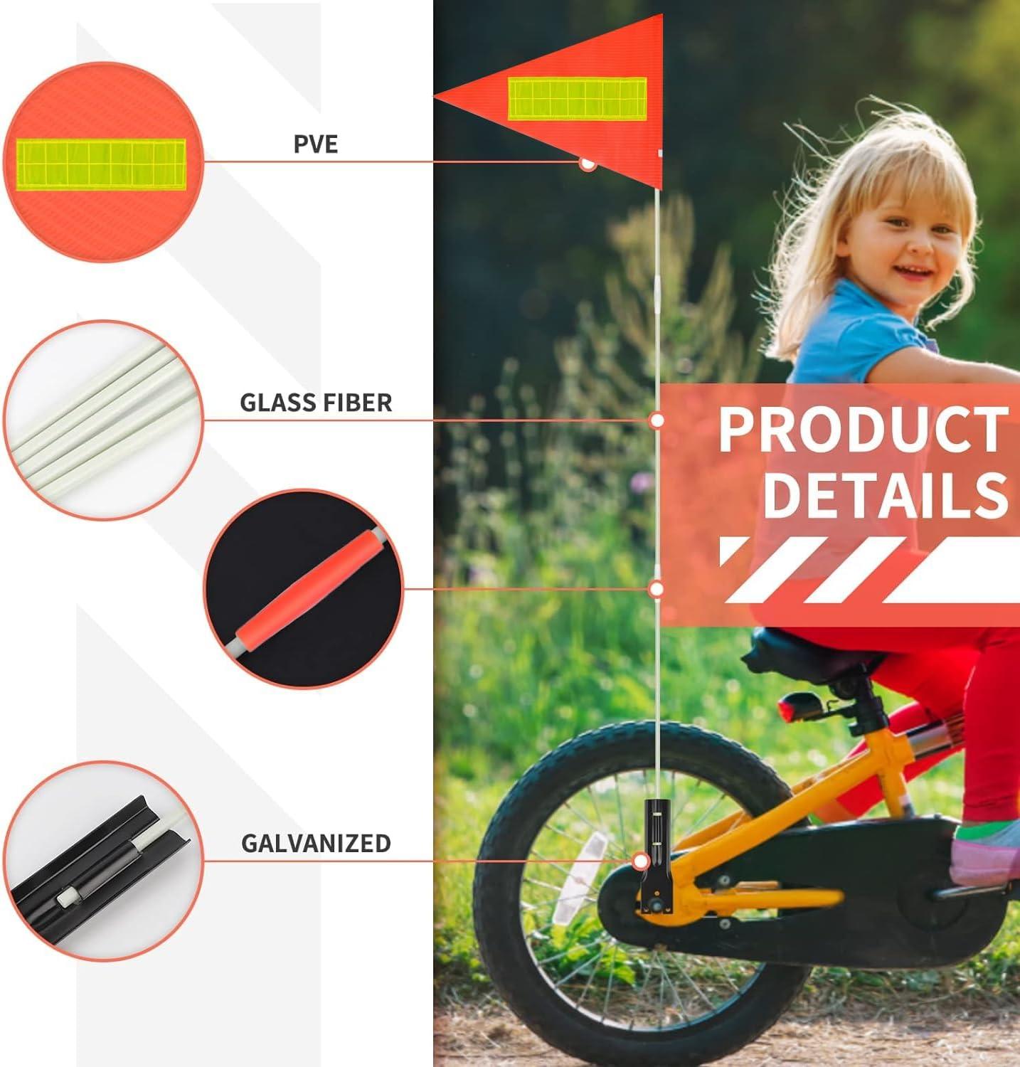 NVTRSD Reflective Bicycle Flag - Safety Flags for Kids | 5-Piece AHR ...