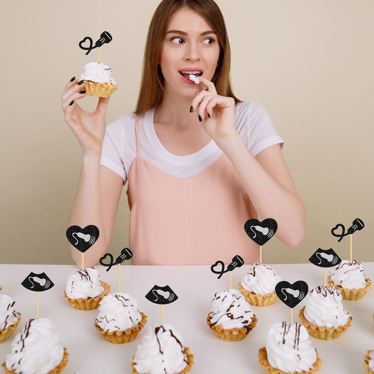 Sonography Cupcake Toppers 24 PCS Ultrasound Cake Decorations for ...