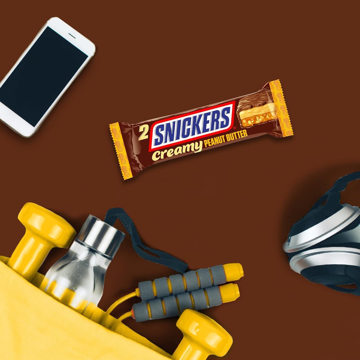 Buy Snickers Creamy Peanut Butter Bars - Milk Chocolate Filled with ...