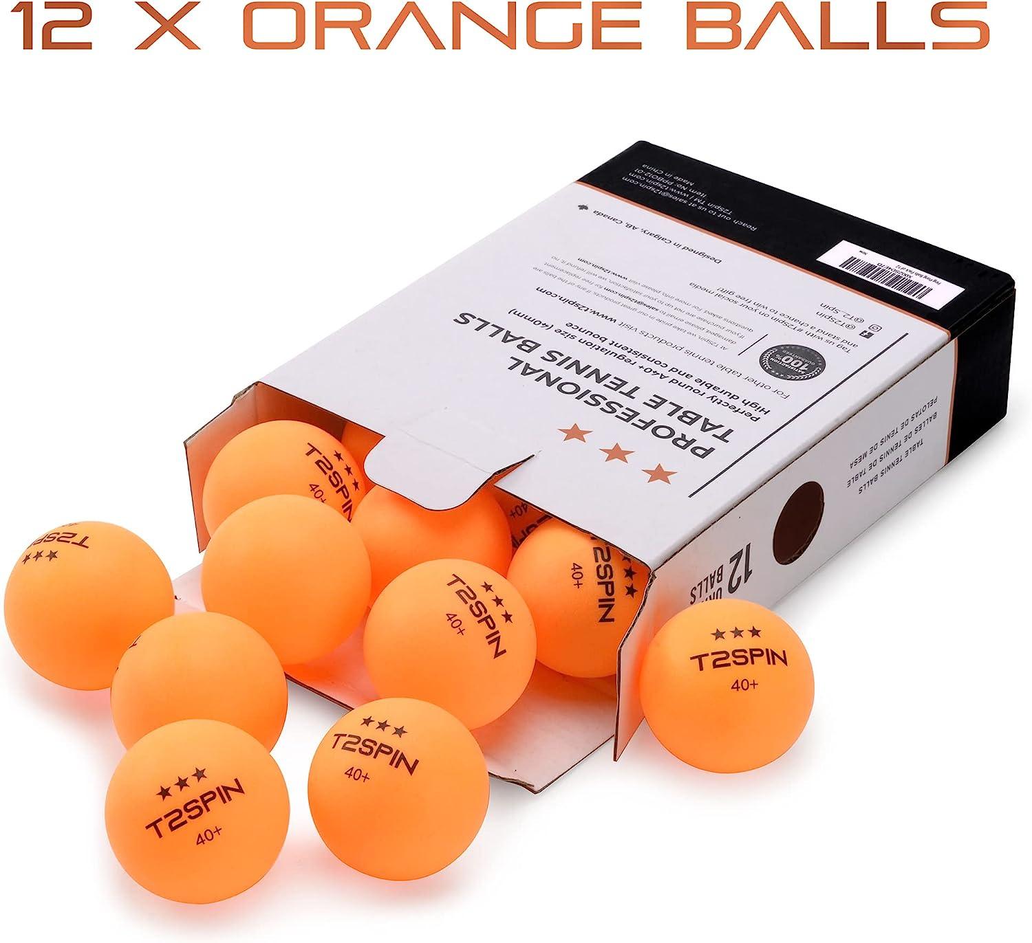 T2Spin Premium Ping Pong Gear - Table Tennis Set with 12 Balls | Ping ...