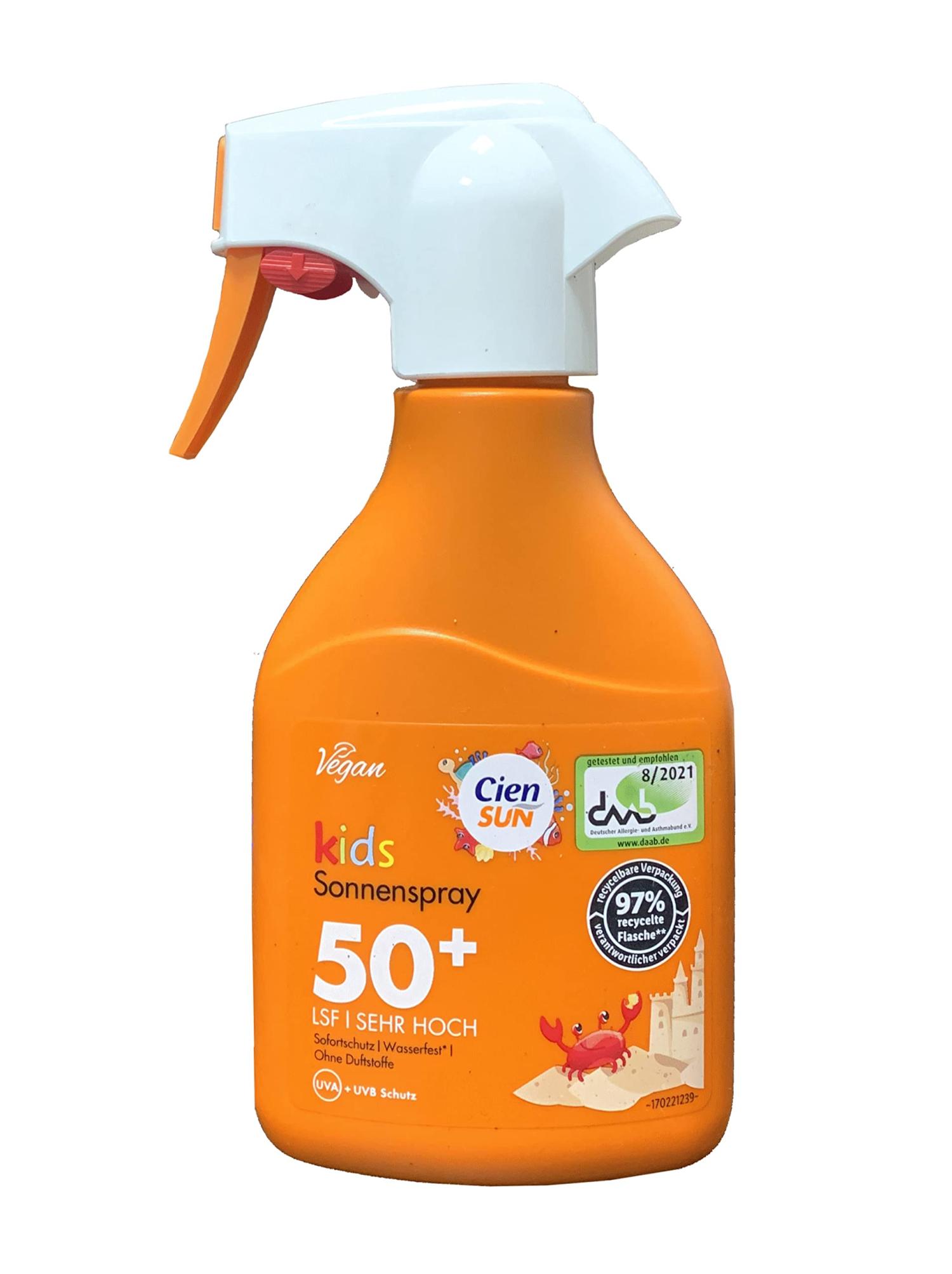 Cien Sun Kids Sun Spray SPF 50+ | Fragrance Free Very High Protection ...