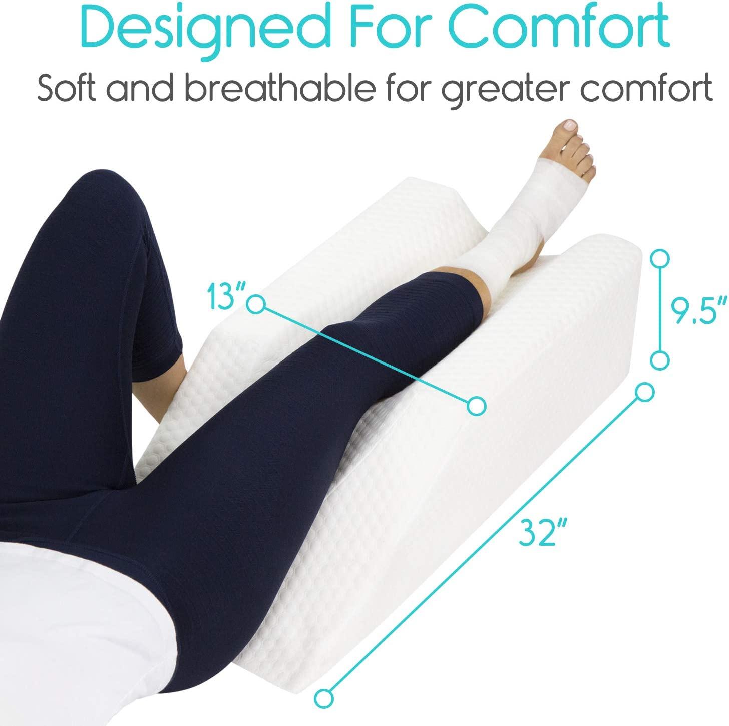 Xtra-Comfort Leg Elevation Pillow | Swelling & Recovery Support - Firm ...
