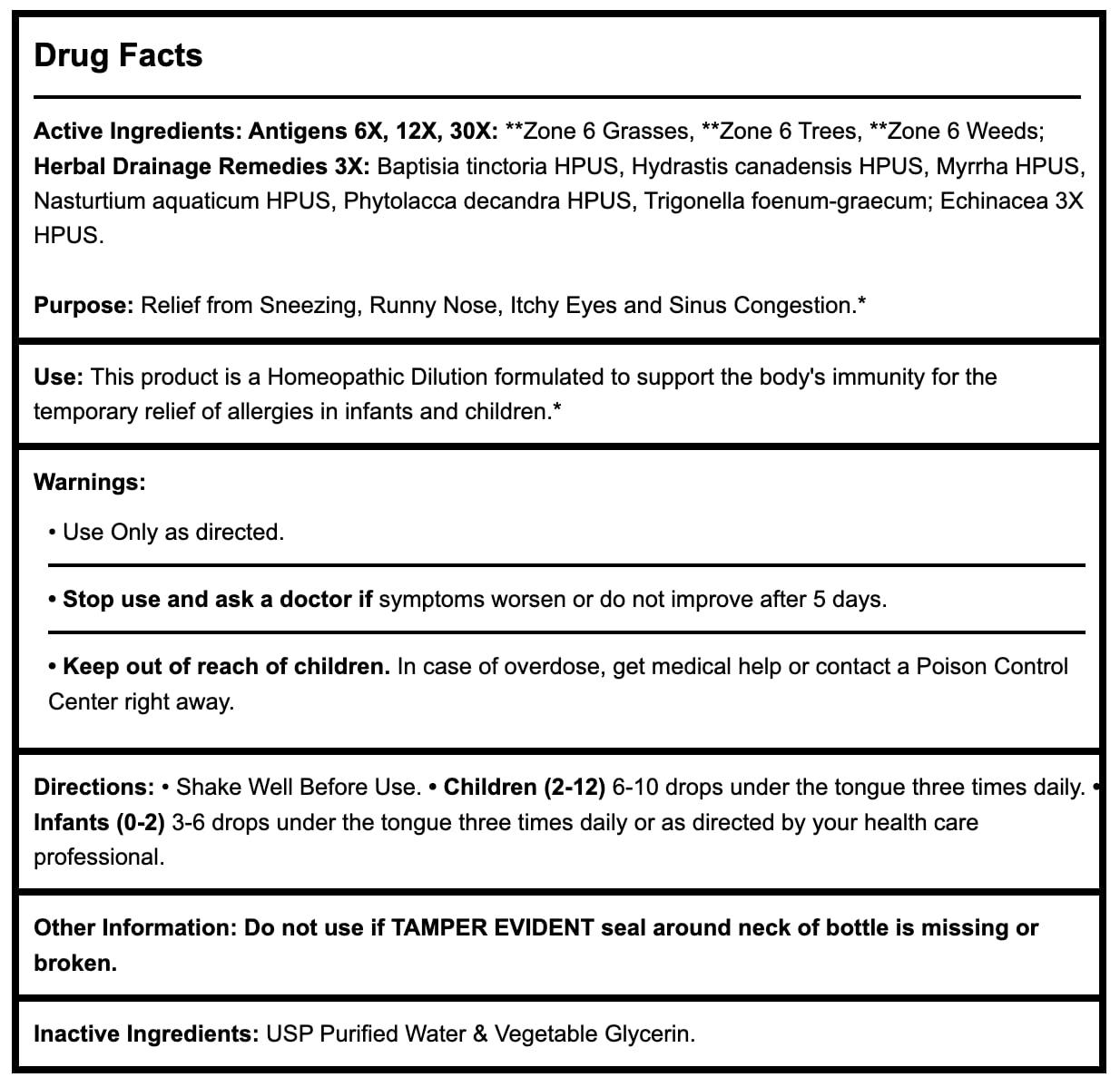 Progena Meditrend Allergena GTW (Zone 6) for Kids 1oz - Natural Allergy ...