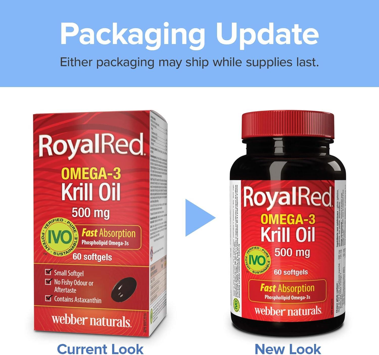 Webber Naturals RoyalRed Krill Oil 500 mg 60 Softgels Supports ...