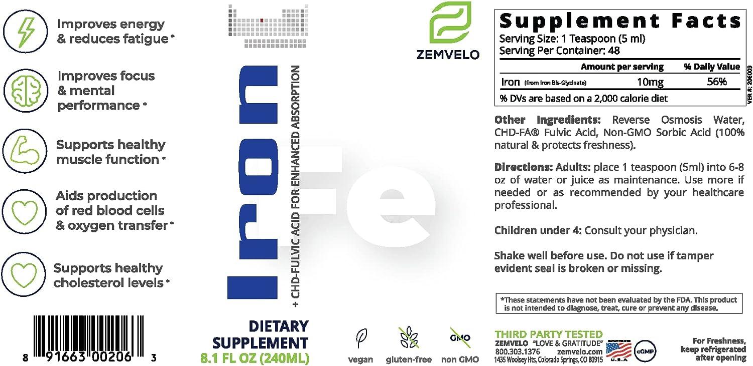 Liquid Ionic Iron Supplement for Iron Deficiency and Hormone Support ...