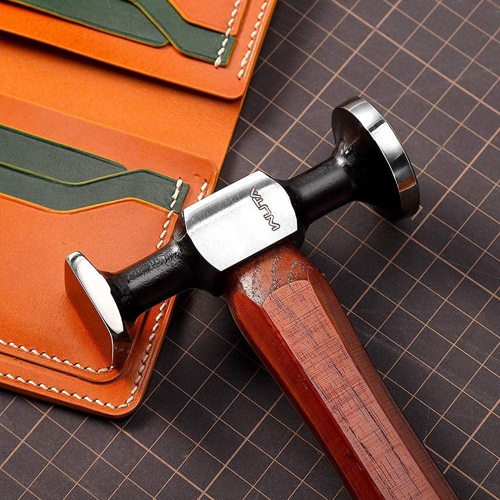 WUTA Leather Mallet Hammer - Professional Carbon Steel Double Head ...