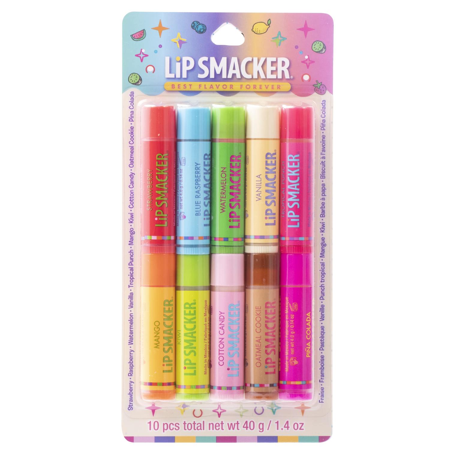 Lip Smacker 10-Piece Lip Balm Party Pack - Oatmeal Cookie, Vanilla ...