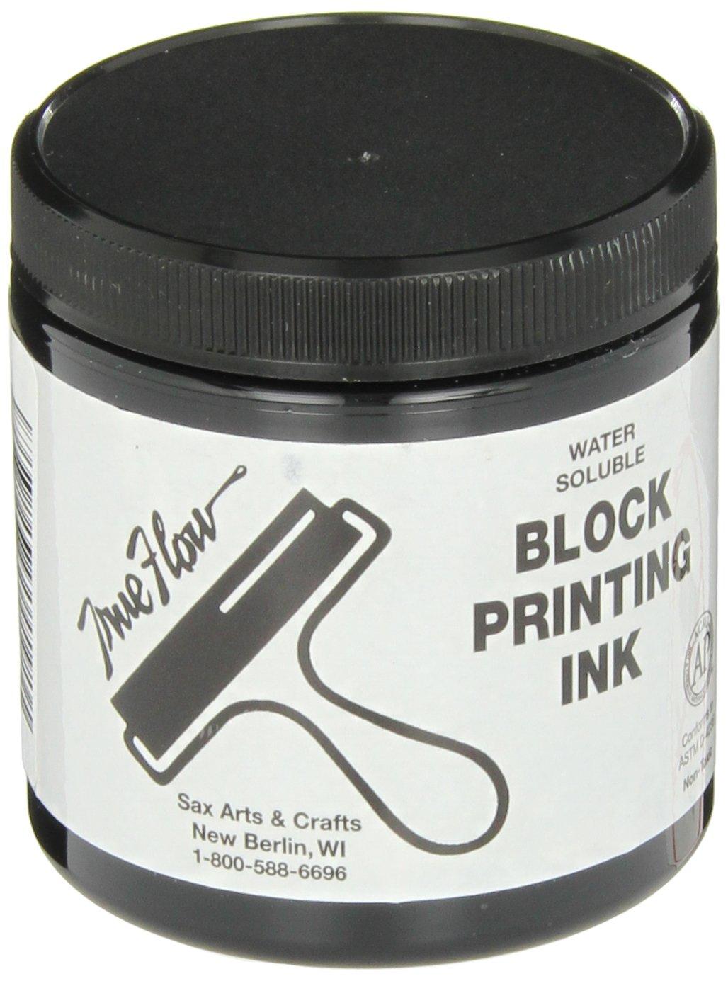 Sax True Flow Black Water-Soluble Block Printing Ink 8oz Jar - 461924 ...