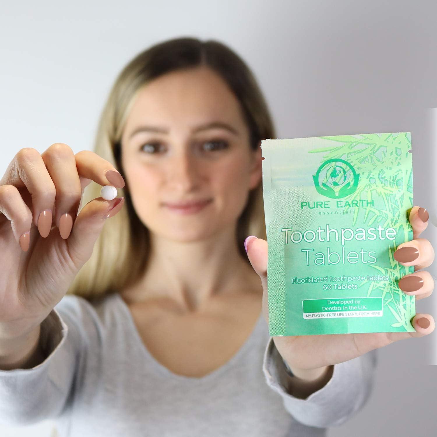 Fluoride Toothpaste Tablets - Vegan & Eco-Friendly - 60 Count | Pure ...