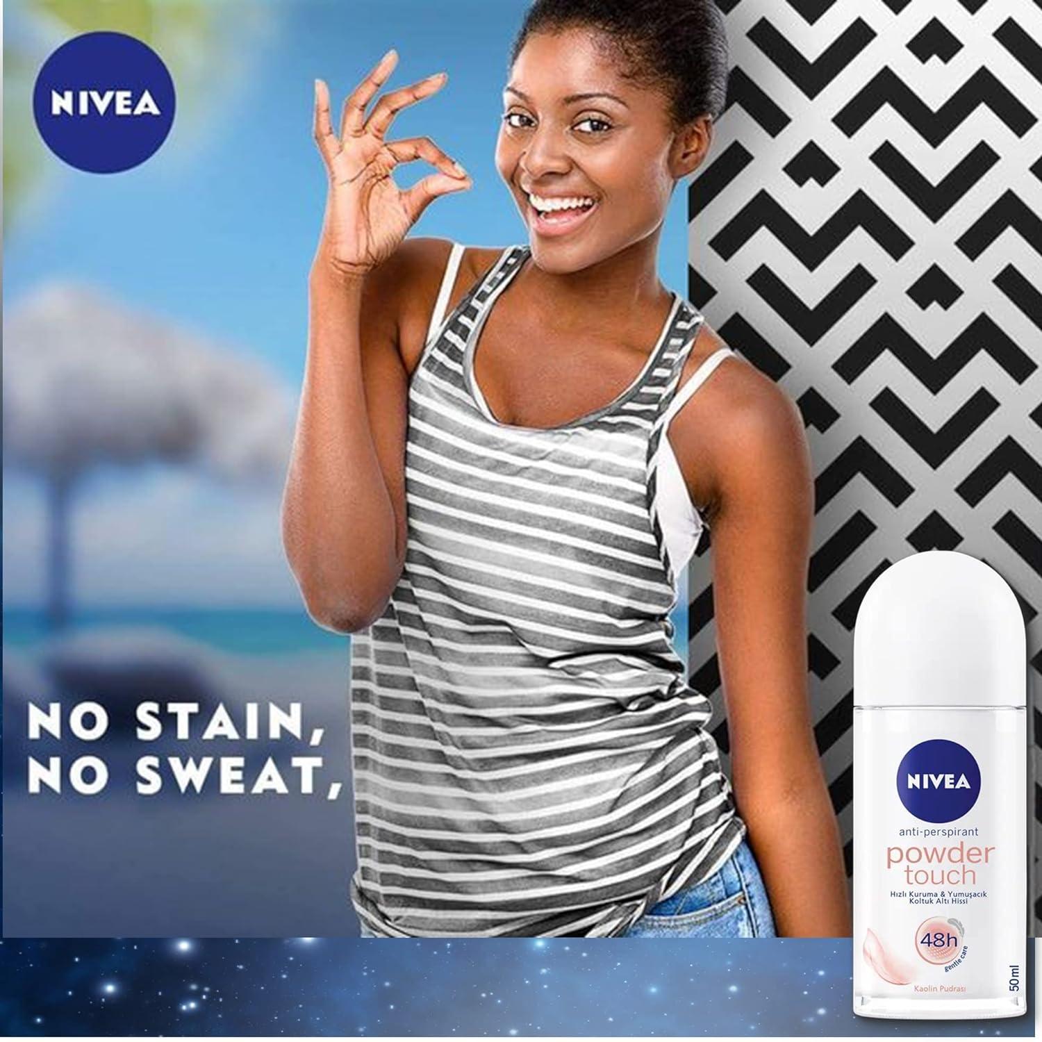 Nivea Powder Touch Roll On 50 ML - Pack of 3 | Antiperspirant Deodorant ...