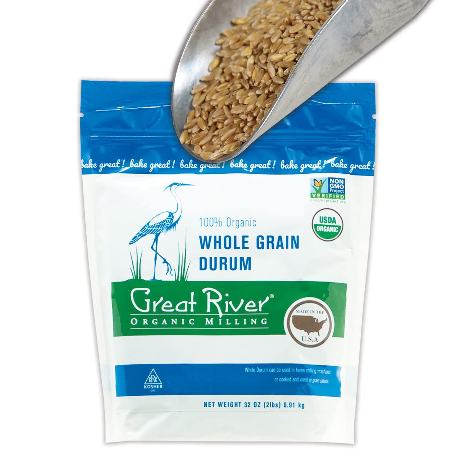 Great River Organic Milling Whole Grain Durum Wheat 2lb - Pack of 4 ...