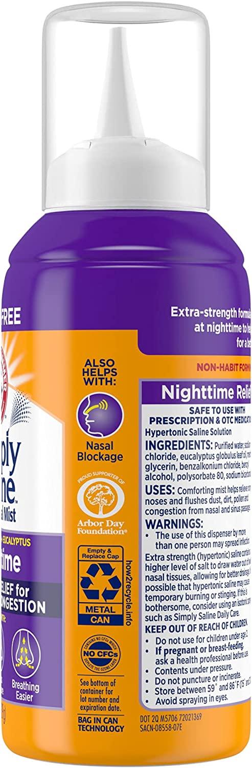 ARM & HAMMER Simply Saline Nighttime Nasal Mist 4.6oz - Instant Relief ...
