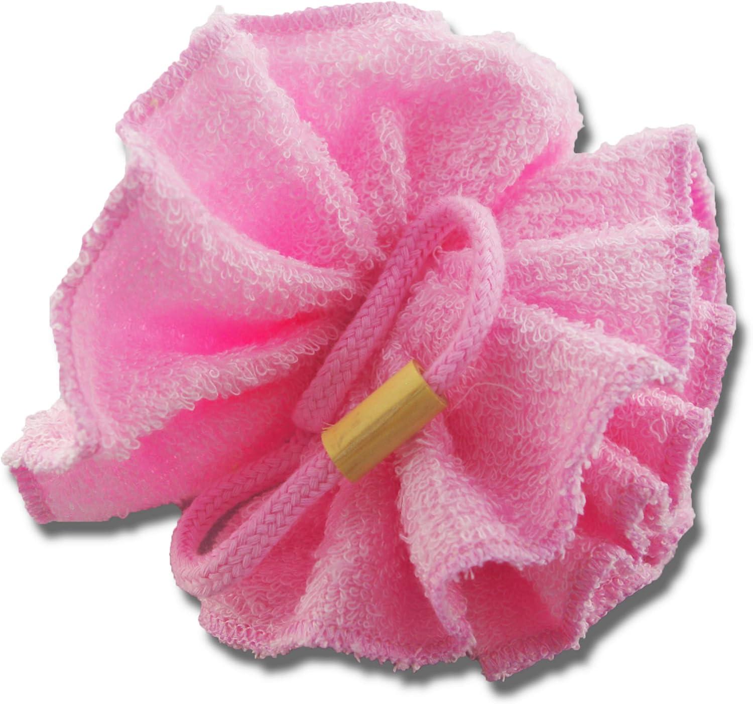 Bamboo Fiber Loofah Shower Sponge Pouf Pack of 3 - Body Scrubber Puff ...