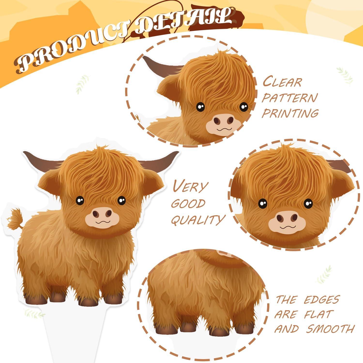 Highland Cow Baby Shower Cupcake Toppers Holy Cow Cupcake Toppers 48Pcs ...