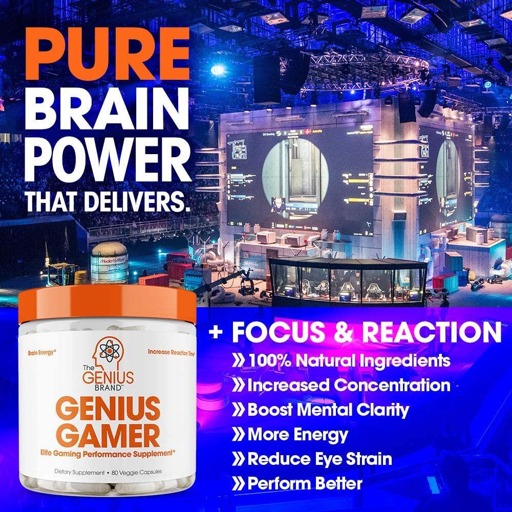 Genius Gamer Focus & Brain Booster - 80 Capsules for Enhanced ...