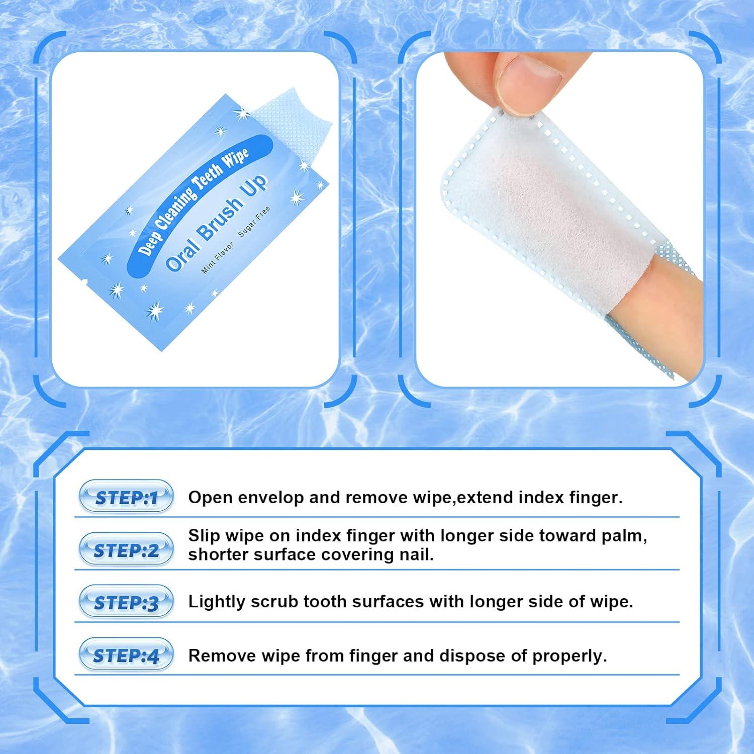 300 Pcs Disposable Finger Brush Teeth Wipes - Deep Teeth Cleaning for ...