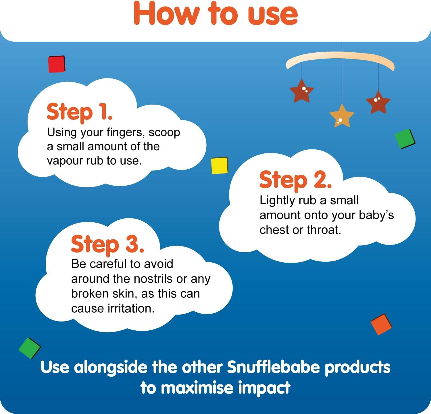 Snufflebabe Vapour Rub 35g - Soothing Relief for Blocked Nose and Colds ...