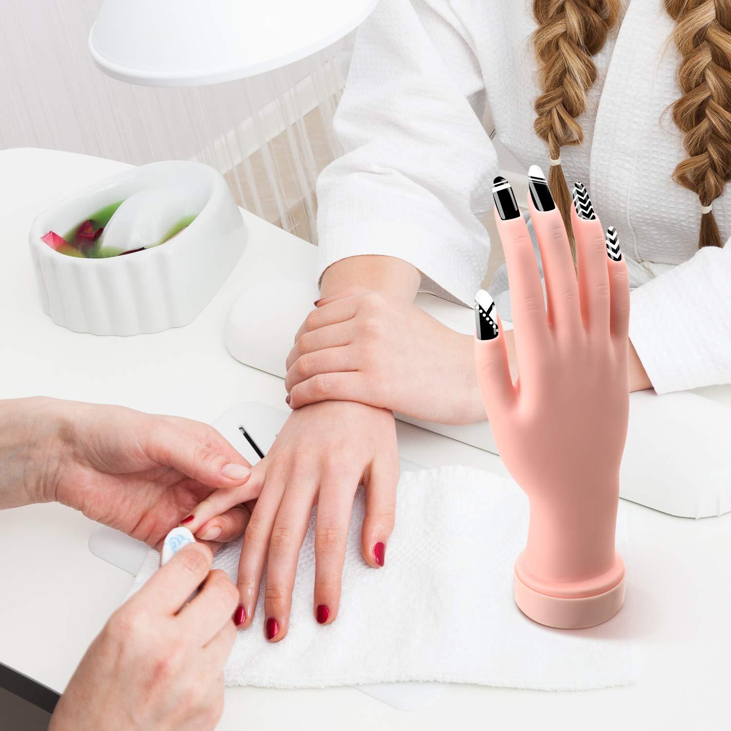 Flexible Practice Hand with 500 Acrylic False Nails - Manicure Training ...