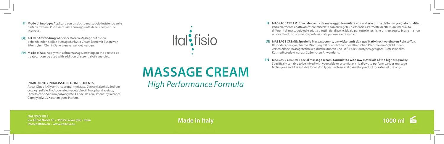 Professional Massage Cream for Physiotherapy | 1000 ml | Sensitive Skin ...