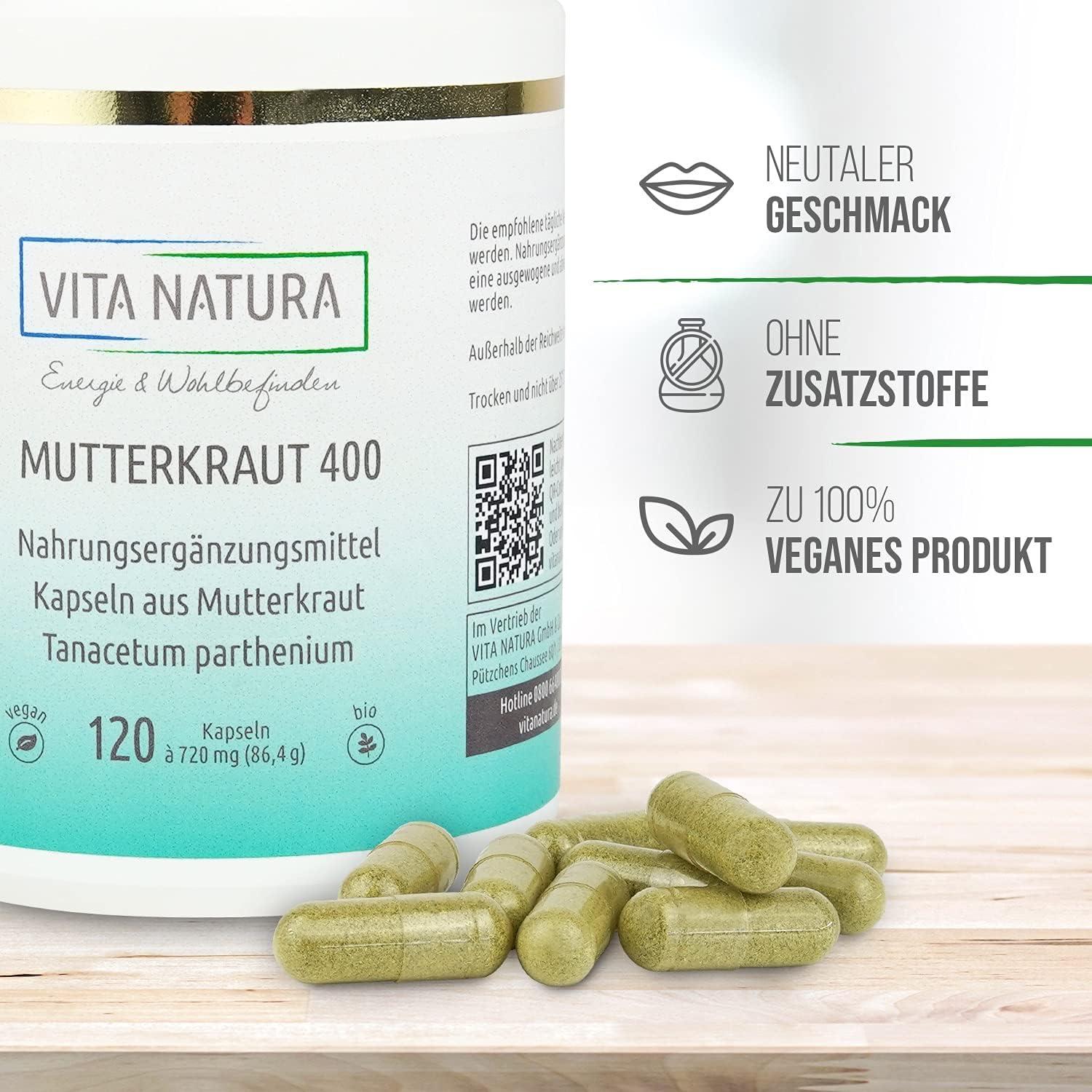 Vita Natura Maternity Herb 400 - Organic High-Dose Capsules - 120 Vegan ...